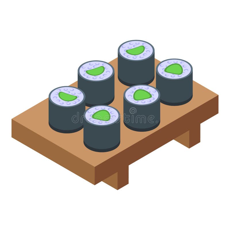 Rice Sushi Roll Icon Isometric Vector. Asian Food Stock Illustration ...