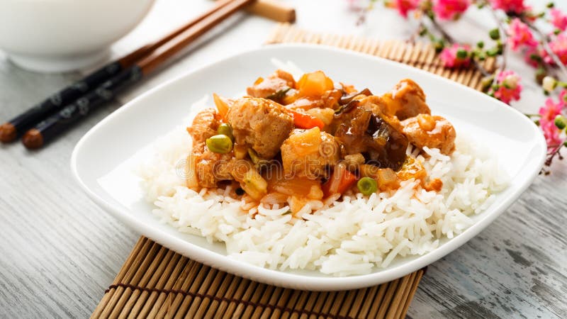 Rice with Sweet and Sour Vegetables Stock Photo - Image of food ...