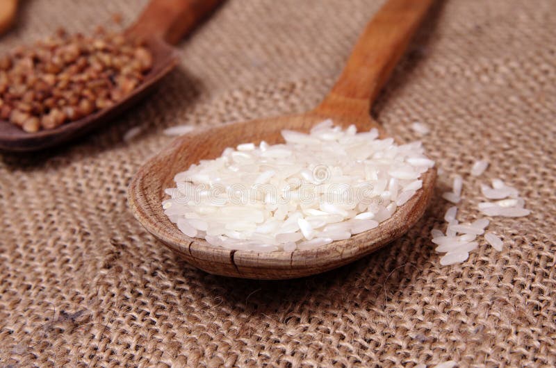 Rice on table stock photo. Image of dinner, brown, organic - 67012730