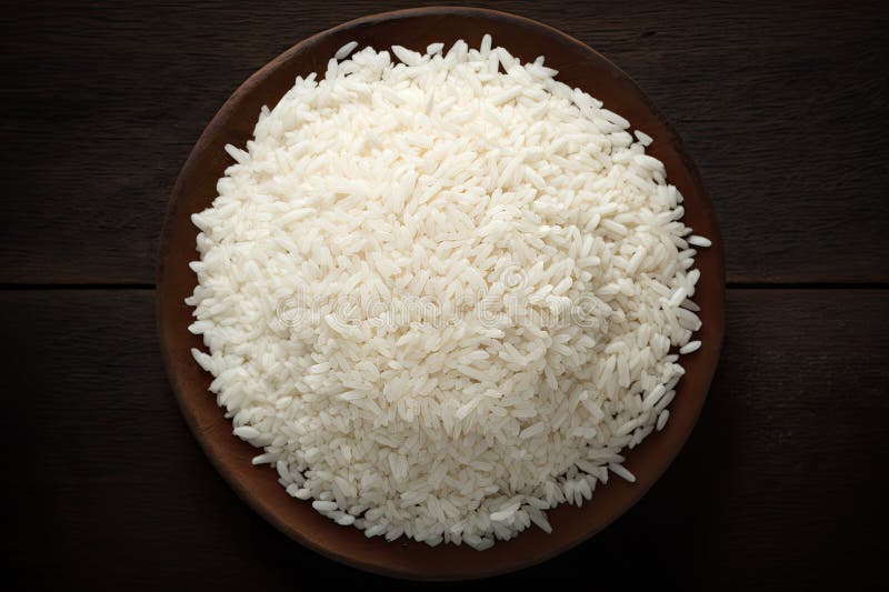 Rice on Table Top Down View (AI Generated) Stock Illustration ...
