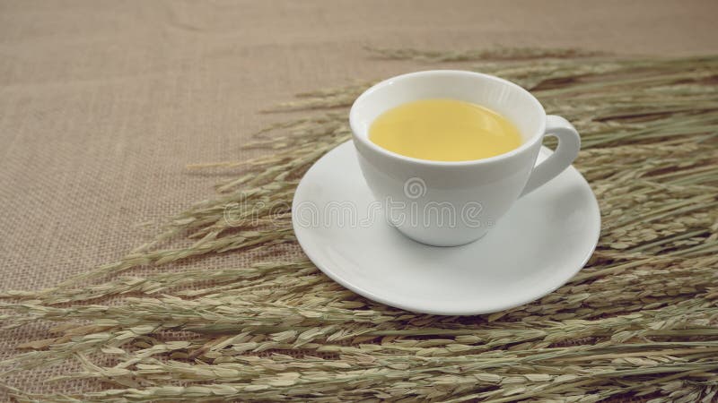 Rice tea cup. stock photo. Image of drink, food, rice - 65496378
