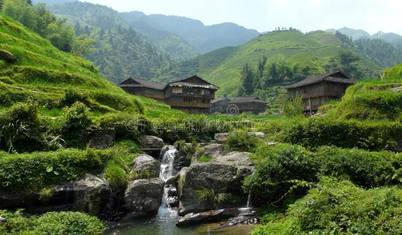 Rice terrace fields stock image. Image of pingan, asia - 69799941