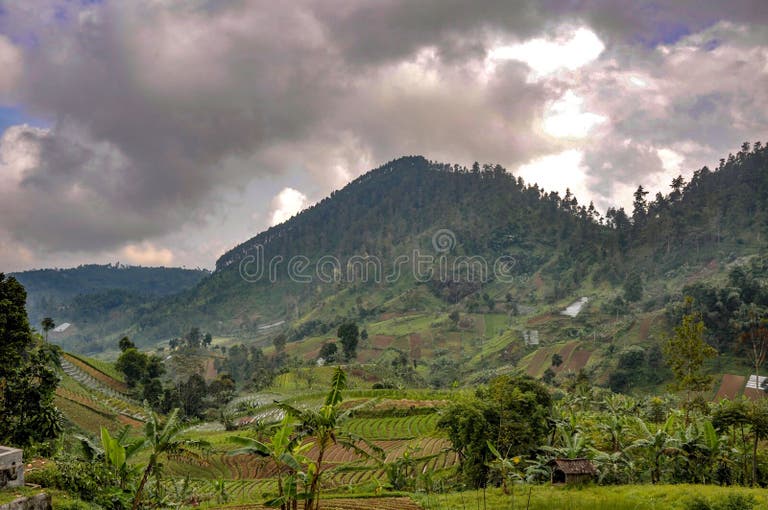 Cloudy Landscape in Central Java in Indonesia Stock Image - Image of ...