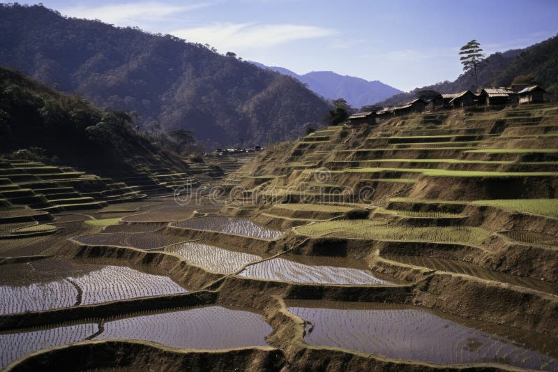 Rice Terraces in Dry Season Showing Soil Texture Stock Photo - Image of ...