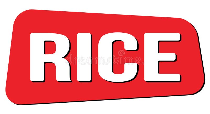 RICE Text on Red Trapeze Stamp Sign Stock Illustration - Illustration ...