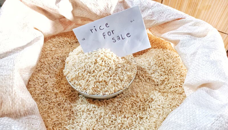 Rice with Text "rice for Sale" Stock Photo - Image of plaza, text ...