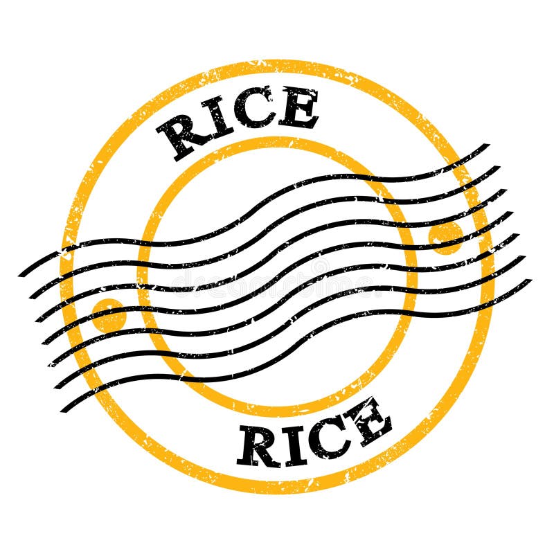 RICE Text Written on Yellow-black Stamp Sign Stock Illustration ...