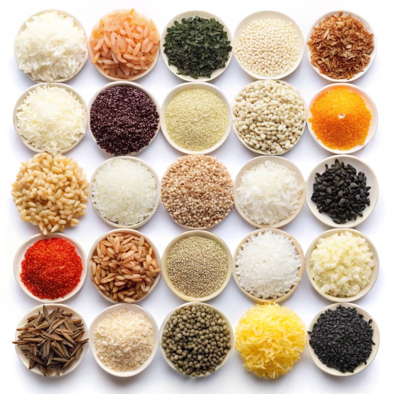 Rice varieties display stock photo. Image of variety - 361979580