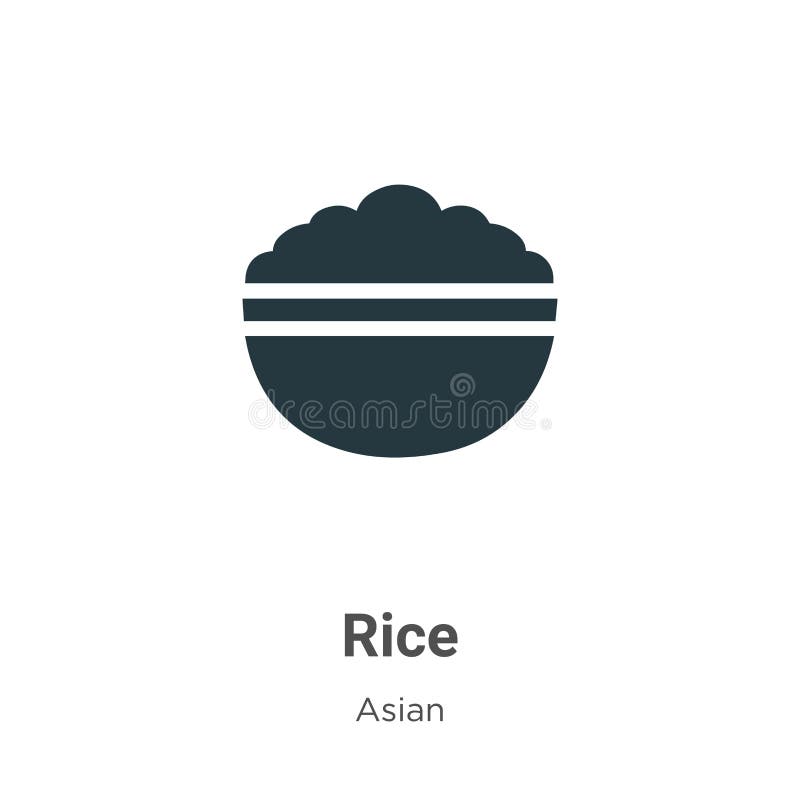 Rice Vector Icon on White Background. Flat Vector Rice Icon Symbol Sign ...