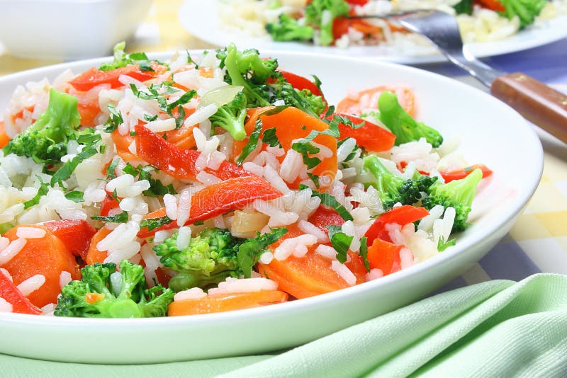 Rice with vegetable stock image. Image of fried, rice - 38932541