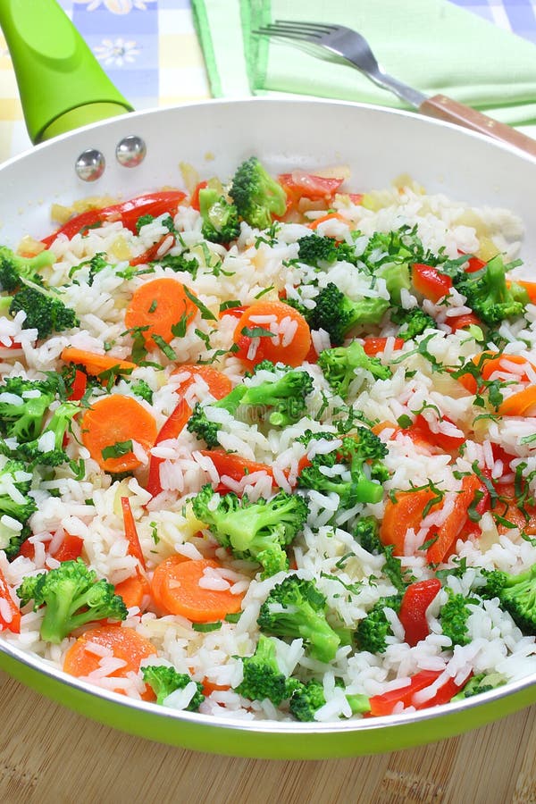 Rice with vegetable stock photo. Image of recipe, salad - 38932544