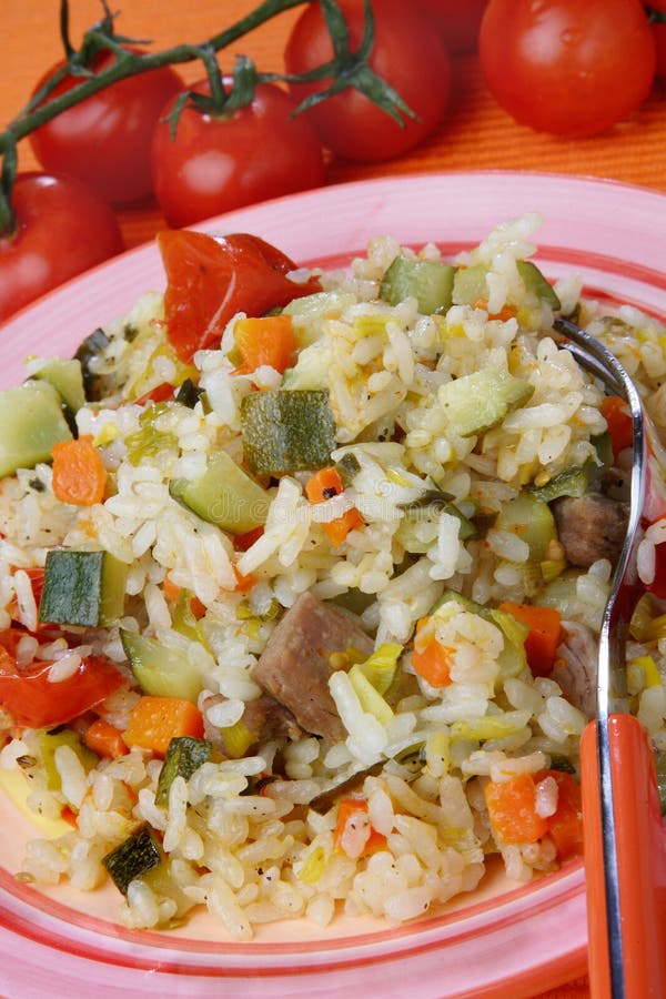 Rice with vegetable mix stock image. Image of cuisines - 7842657