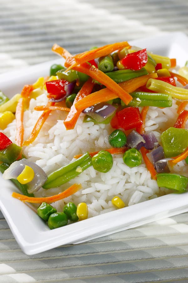 Rice with vegetables. stock image. Image of rice, salad - 12629103
