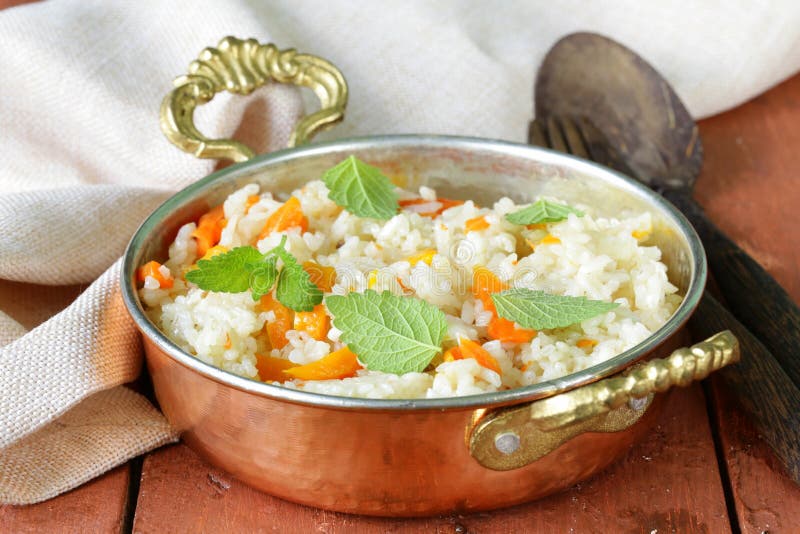 Rice with Vegetables Cooked in Indian Style Stock Image - Image of rice ...
