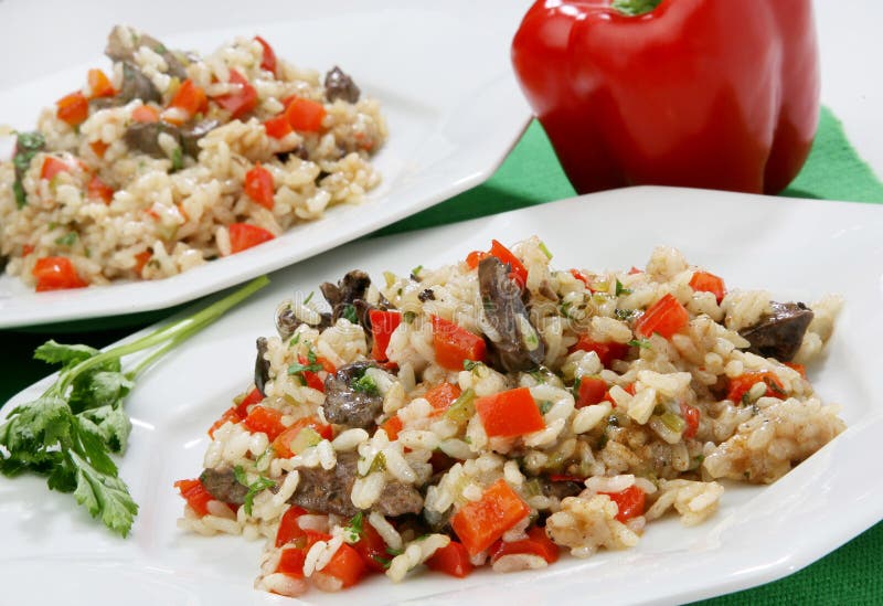 Rice with Vegetables and Liver Stock Image - Image of color, liver ...