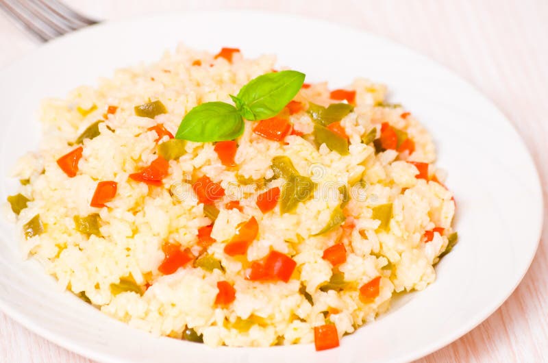 Rice with vegetables stock image. Image of cuisine, cooking - 33214395