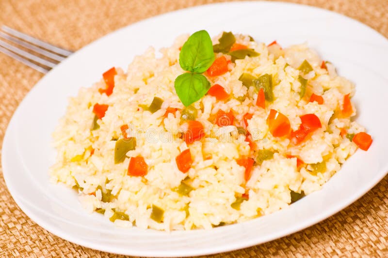 Rice with vegetables stock image. Image of menu, pilau - 33214437