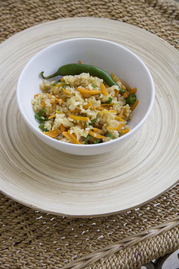 Rice with vegetables stock image. Image of bark, grain - 52575553