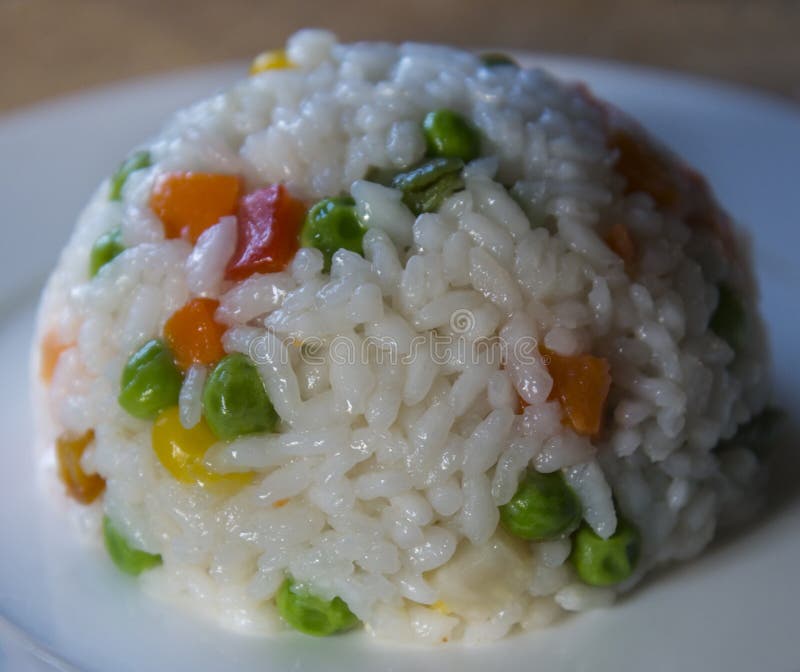 Rice with vegetables stock photo. Image of color, plate - 80758830