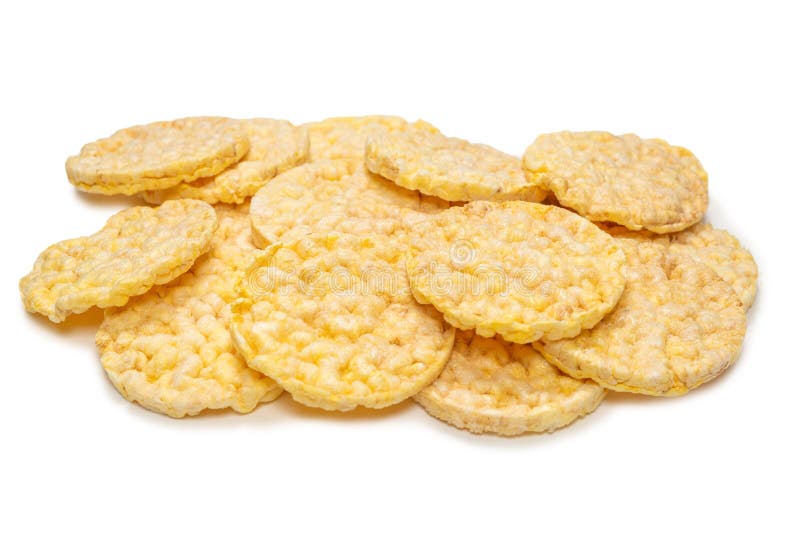 Rice Wafer Isolated on White Background Stock Photo - Image of round ...