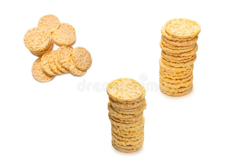 Rice Wafer Isolated on White Background Stock Photo - Image of healthy ...