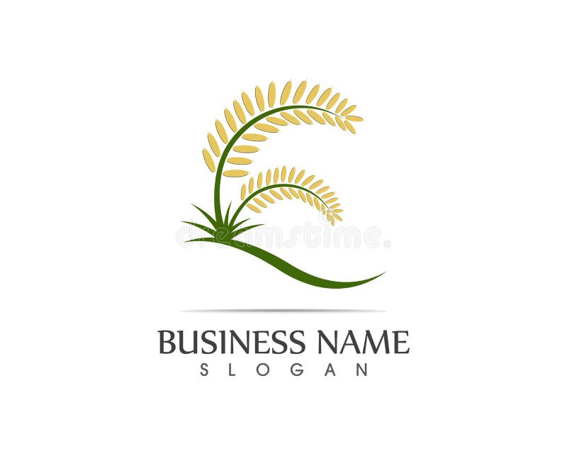 Rice wheat icon sign logo stock vector. Illustration of farming - 122791688