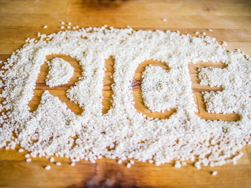 Rice word made of rice stock photo. Image of uncooked - 54079766