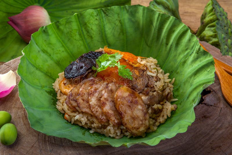 Rice wrapped in lotus leaf stock photo. Image of cooking - 244099318