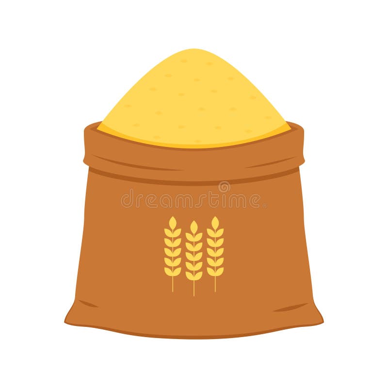 Rice Sack Cartoon Vector. Wheat Symbol Stock Vector - Illustration of ...