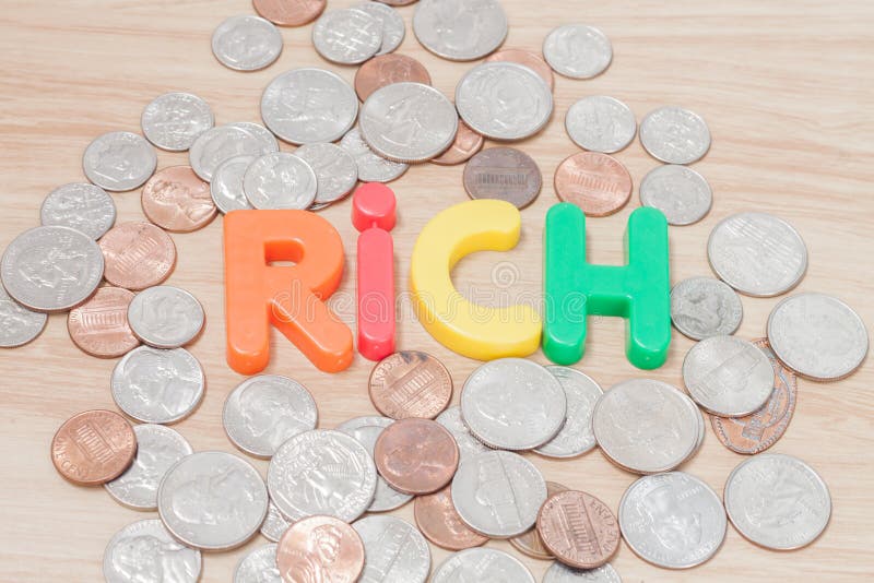 Rich Alphabet with Various US Coins Stock Photo - Image of coin, cash ...