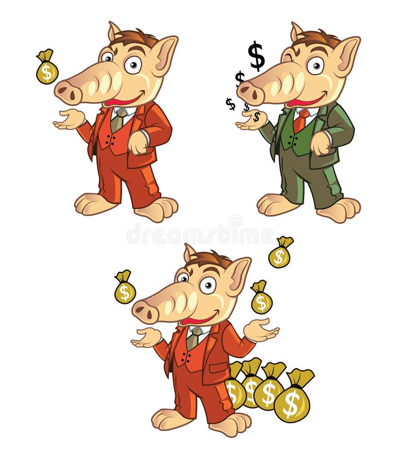 Rich Ant Eater Mascot stock illustration. Illustration of millionaire ...