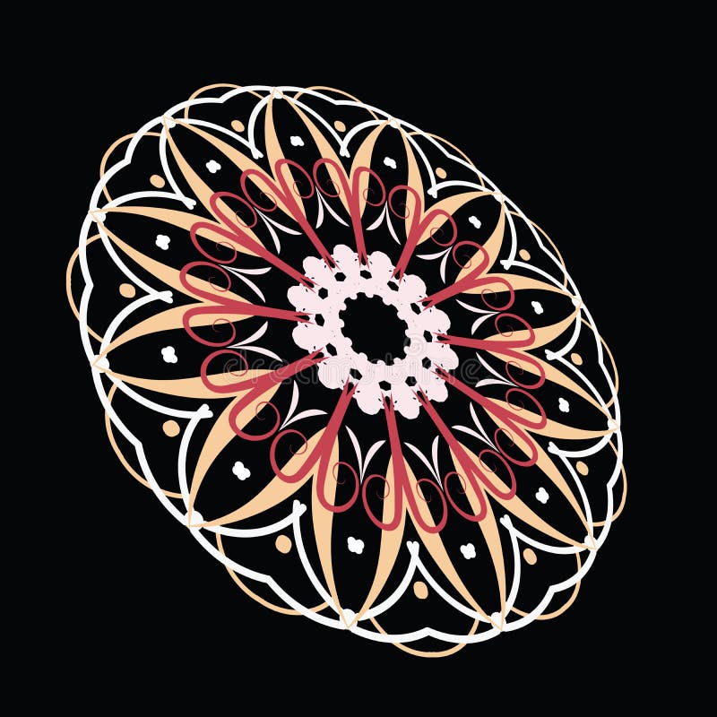 Rich Background with Vintage Decorative Element. Abstract Rounded Line ...