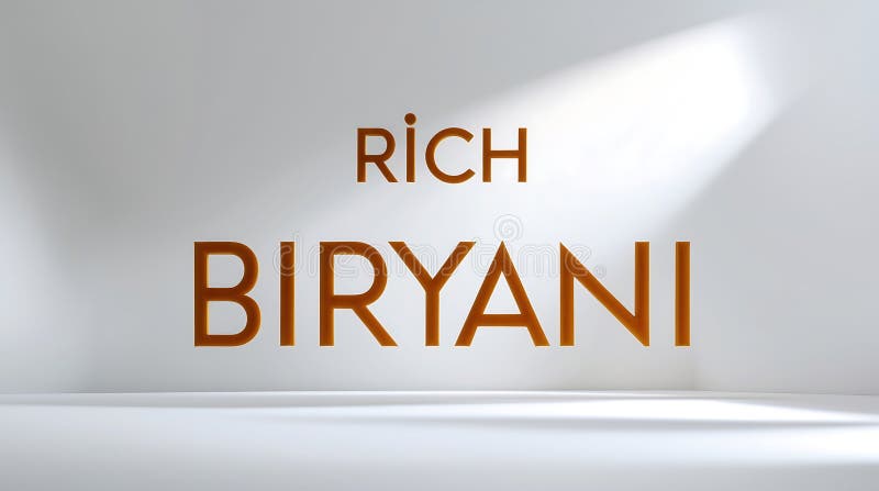 Rich Biryani Typography with Light Effects Showcasing an Inviting ...