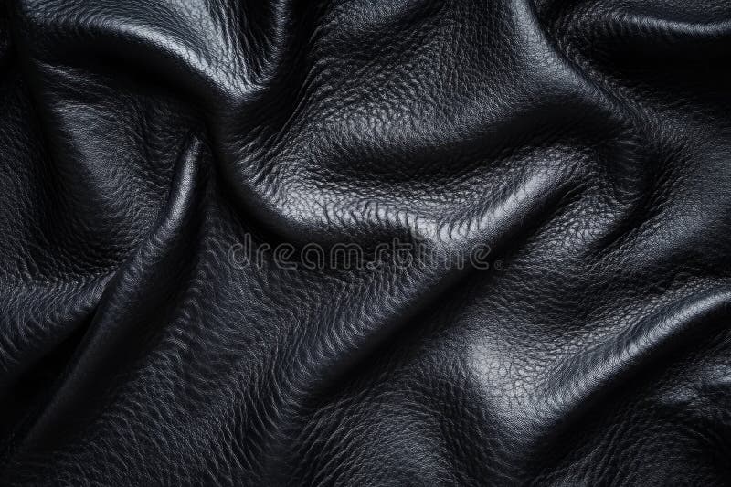 Luxurious Black Leather Texture with Intricate Folds. AI Generated Stock Image - Image of sheen ...