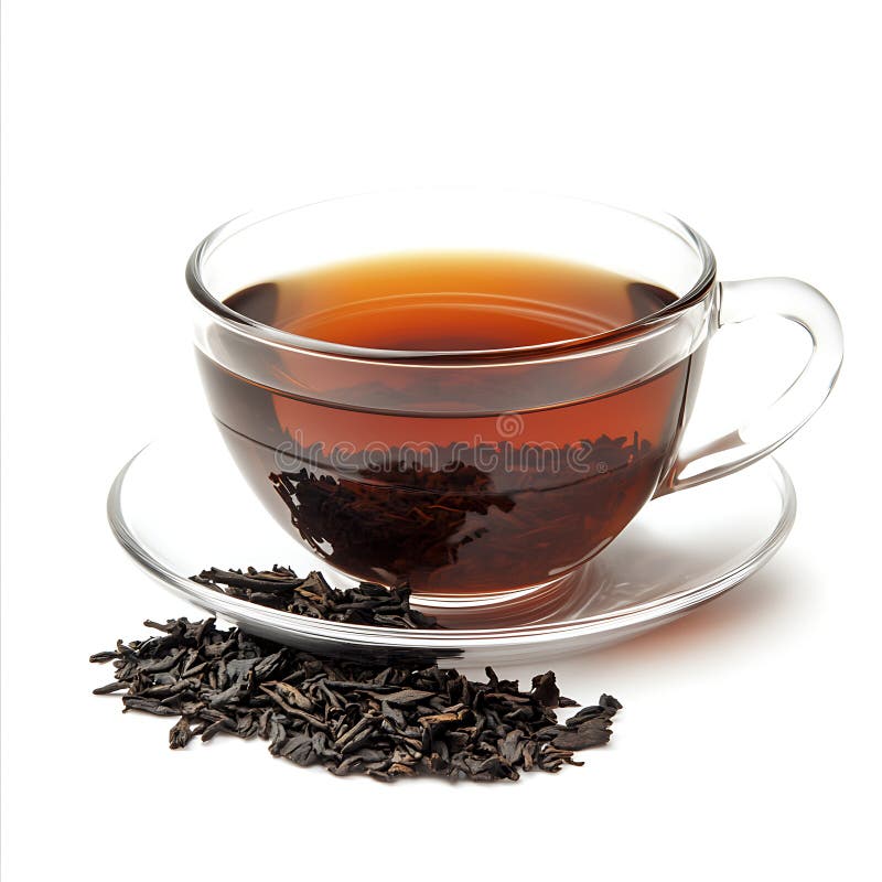 Rich Black Tea Leaves Isolated on Crisp White Background Stock Photo ...