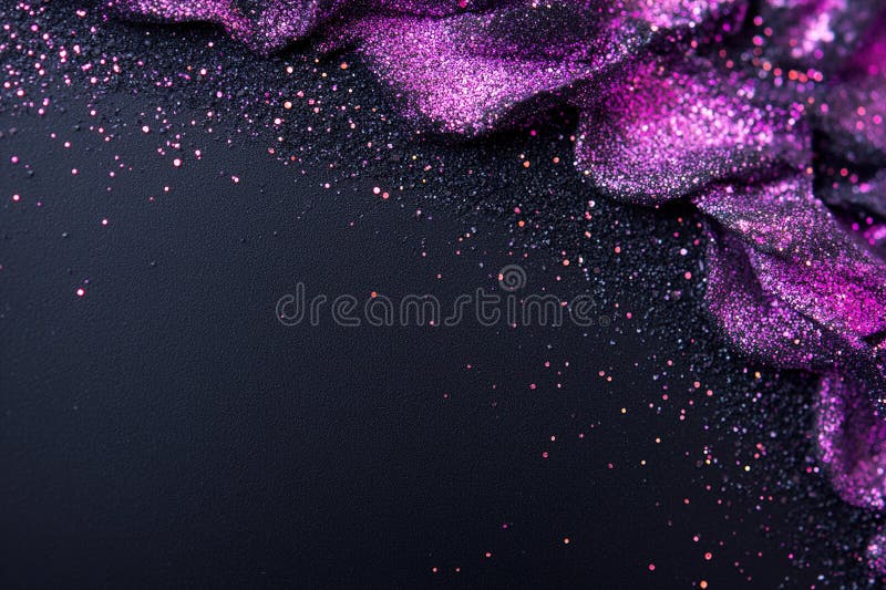 Rich Black Tones Contrast with a Deep Purple Glitter Border, Creating a ...