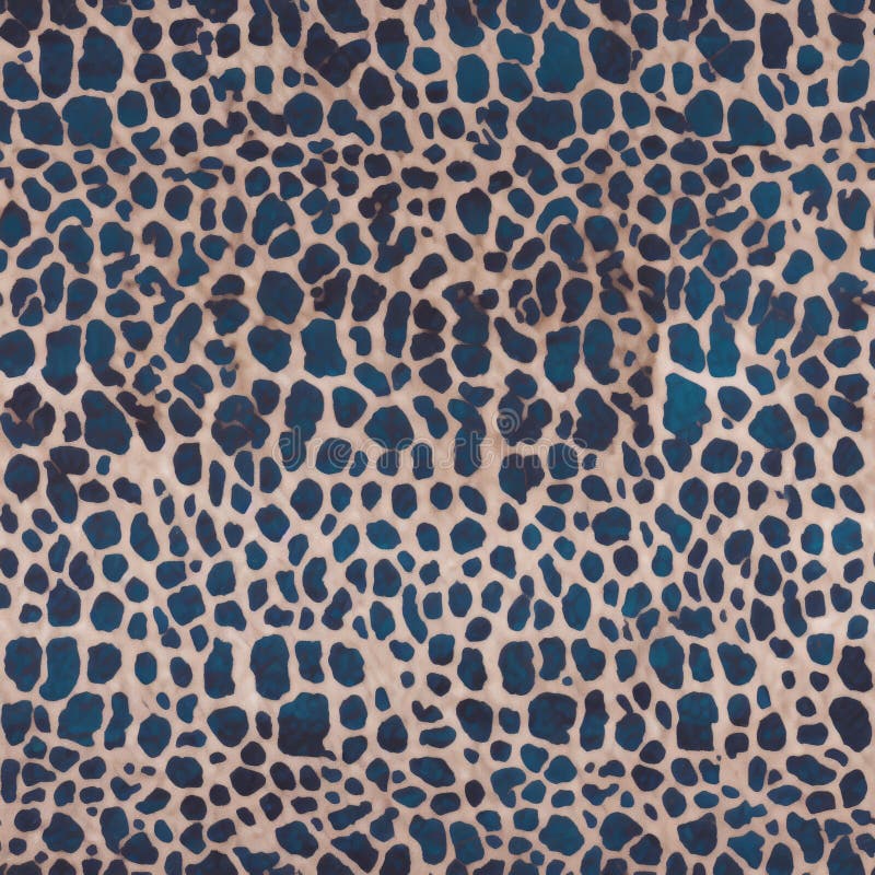 Rich Blue Leopard Pattern with Textured Spots. Rich Blue Leopard ...