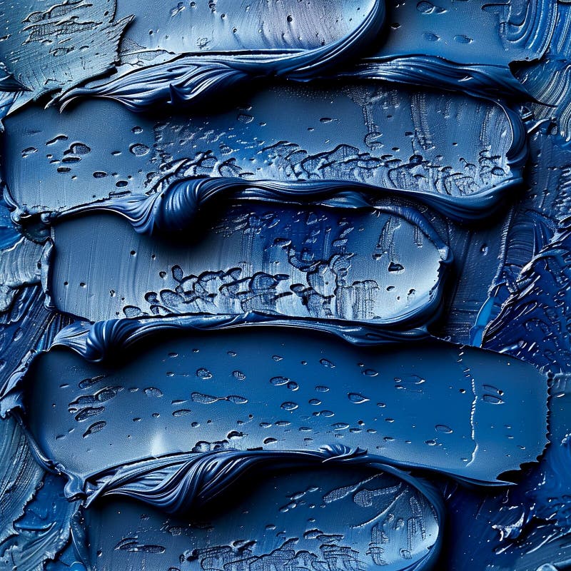 Artistic Blue Paint Strokes Revealing Texture and Depth on Canvas in ...