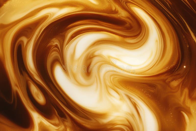 Swirling Patterns of Coffee Mixing with Milk Creating Abstract Forms in ...
