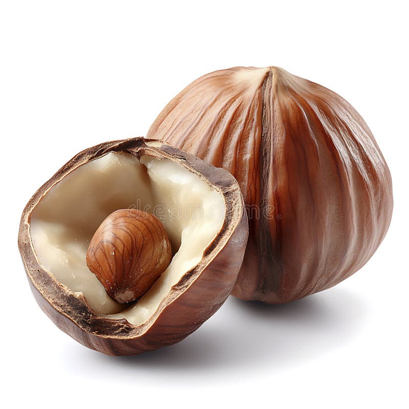 Rich Brown Hazelnut Shell Contrasted on White Background Stock Photo ...