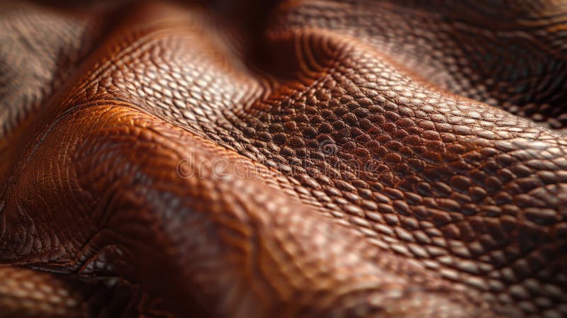Rich Brown Leather Material on Display with Intricate Texture Stock ...