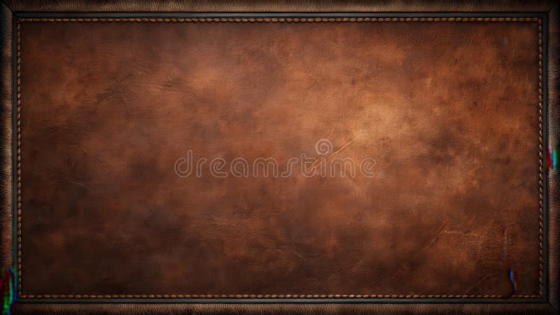 Rich Brown Leather Texture with Decorative Stitched Border a High ...