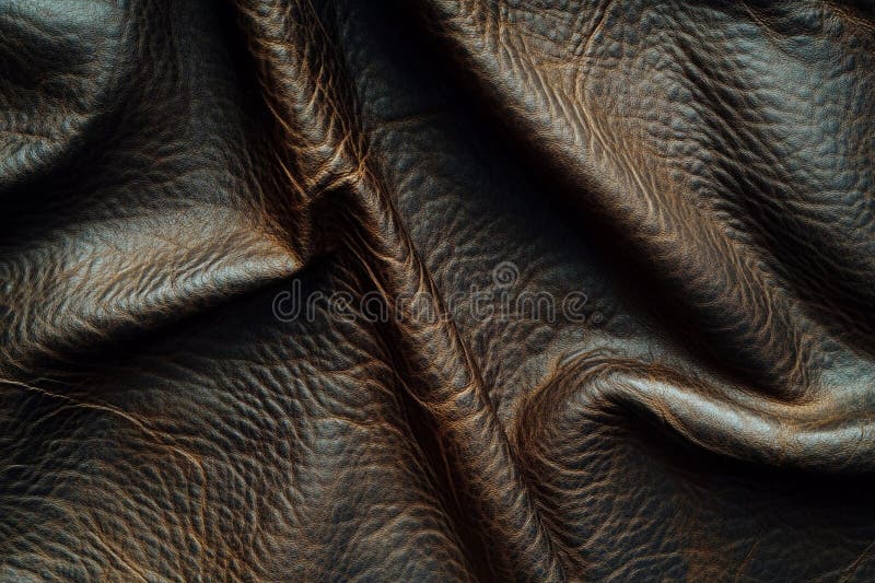 Rich Brown Leather Texture Revealing Deep Creases and Unique Patterns Generative AI Stock ...