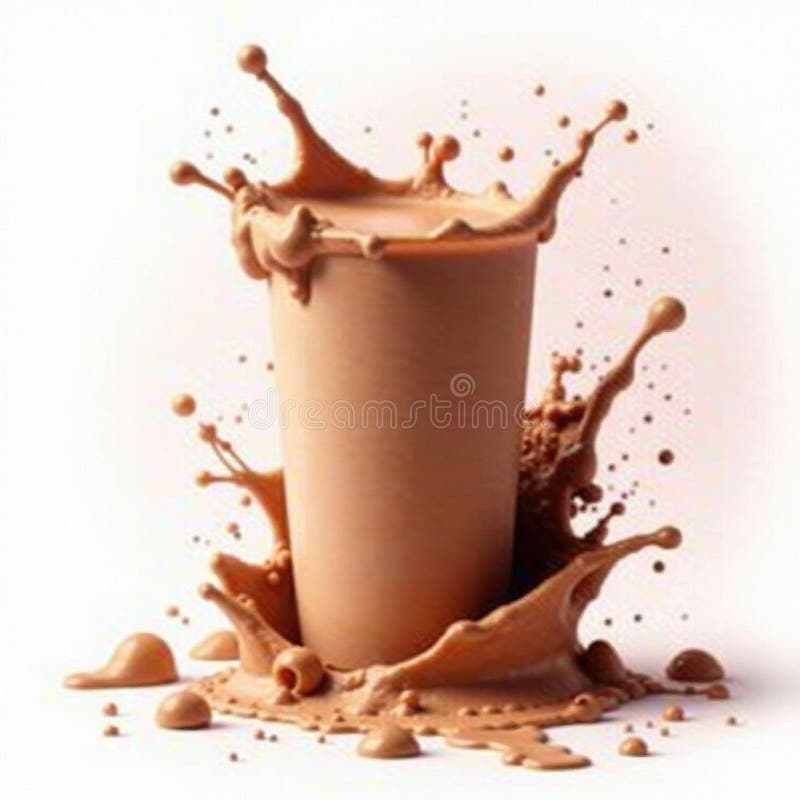 Rich Brown Milkshake Exploding, White Backdrop, Thick Texture, Texture ...