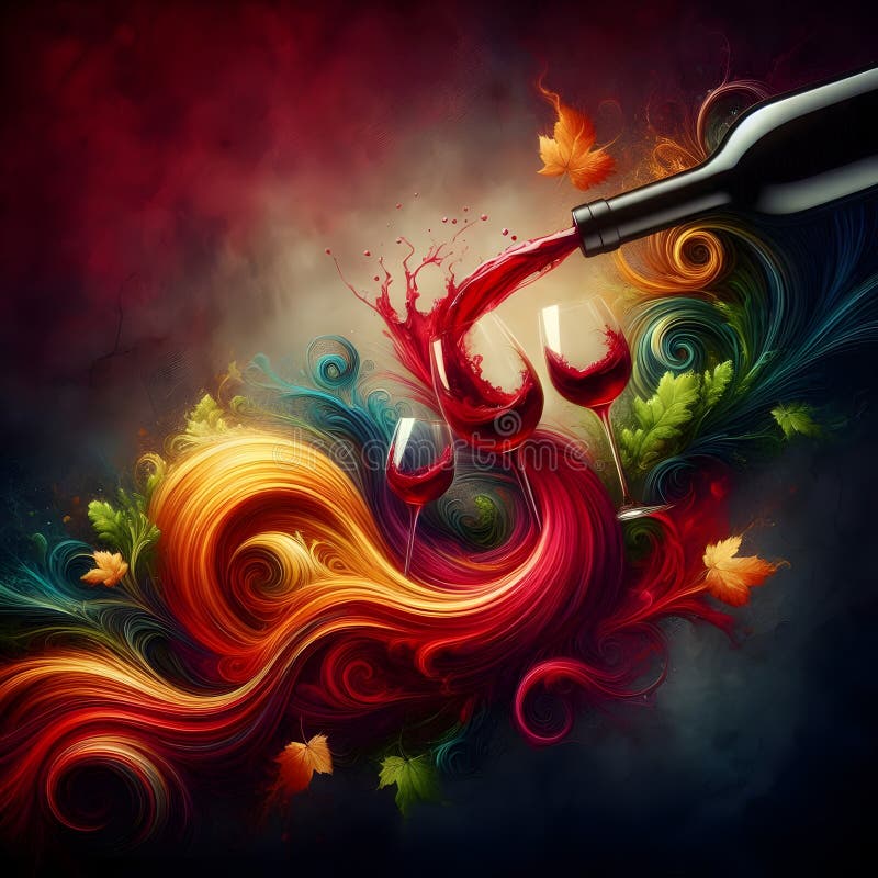 Rich Burgundy Wine Splash Dynamic Artistic Motion with Abstract Flow ...