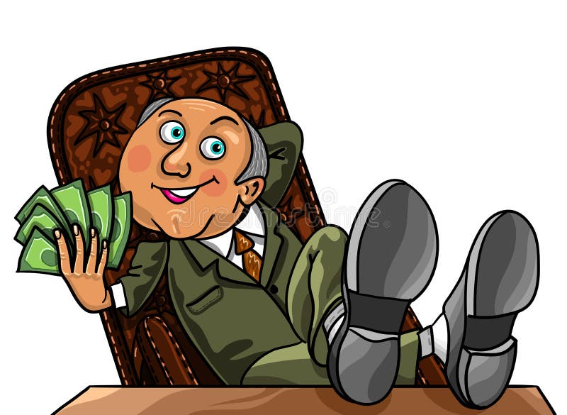 Rich Business Man with Money Stock Illustration - Illustration of human ...