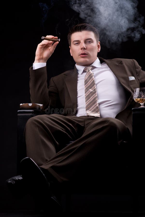 Rich businessman cigars stock image. Image of people - 28077323