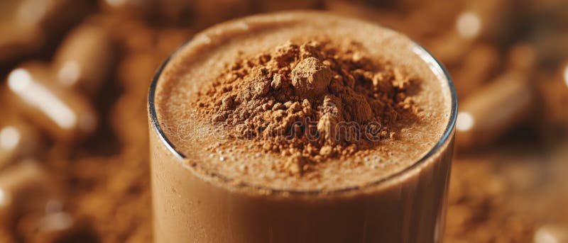 A Rich Chocolate Beverage Topped with a Dusting of Cocoa Powder Sits in ...
