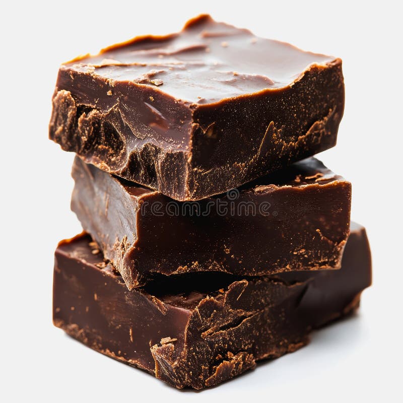 Rich Chocolate Fudge on a Clean White Background Stock Photo - Image of ...