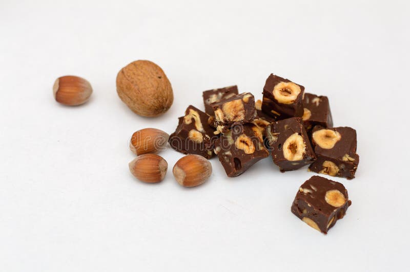 Rich Chocolate Fudge with Nuts Stock Photo - Image of fudge, fudgy ...